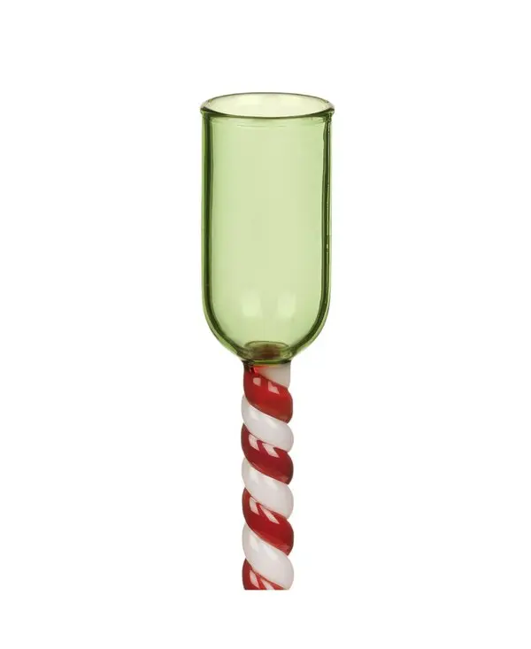 ZSA ZSA ZSU Henan Borosilicate Glass Candlestick 2 Pcs Set, 8.6 X 5.4 X 1.6