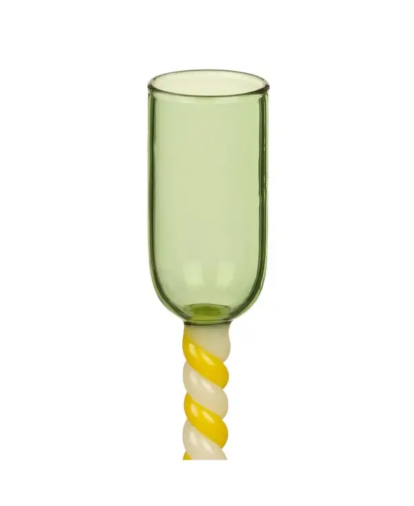 ZSA ZSA ZSU Henan Borosilicate Glass Candlestick 2 Pcs Set, 8.6 X 5.4 X 1.6