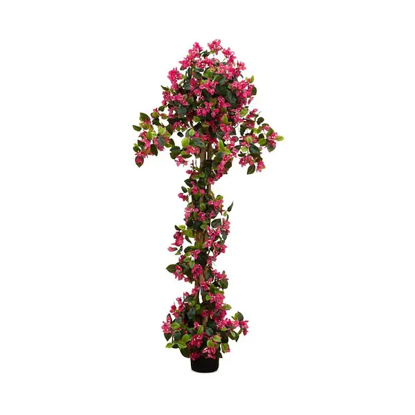NEARLY NATURAL Uv Resistant Artificial Spiral Bougainvillea Tree 6 - Pink