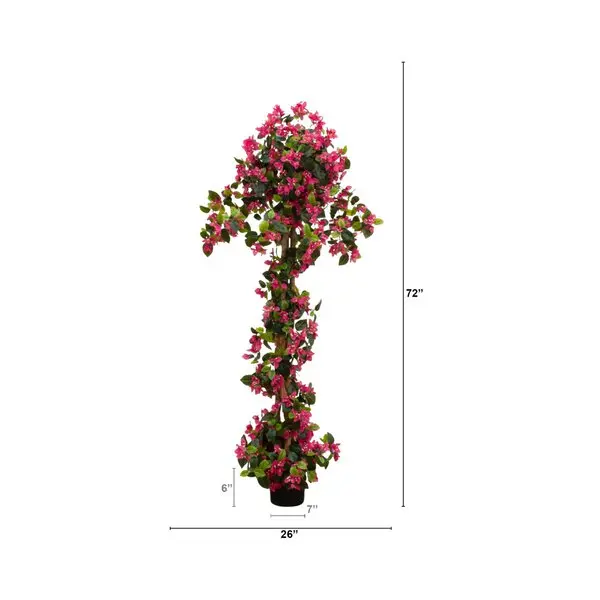 NEARLY NATURAL Uv Resistant Artificial Spiral Bougainvillea Tree 6