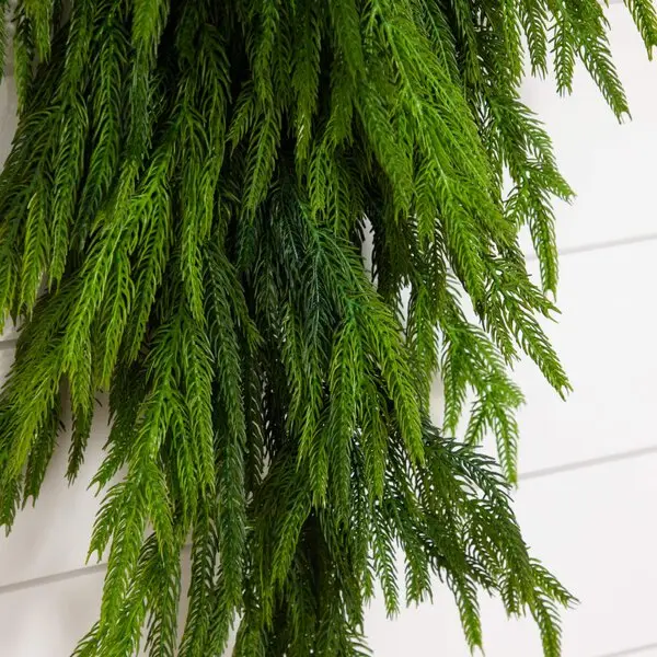 NEARLY NATURAL Artificial Real Touch Norfolk Island Pine Teardrop 3' Swag With Natural Look