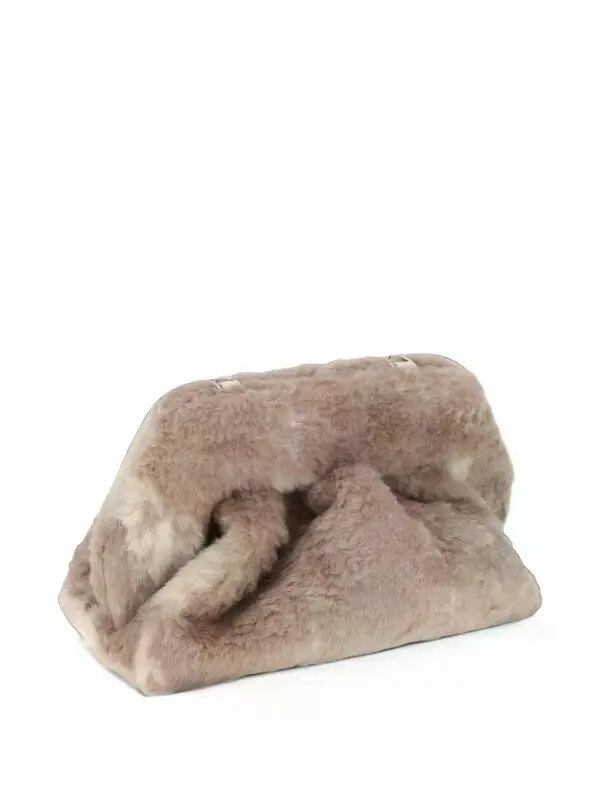 THEMOIRE Medium Bios Faux-fur Clutch Bag - Neutrals
