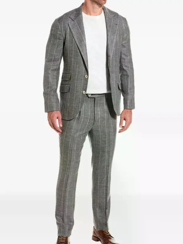 Brunello Cucinelli Pinstripe Linen Suit