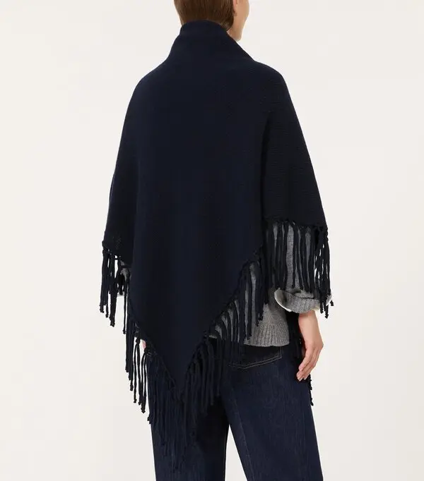 Max Mara Virgin Wool Fringed Shawl