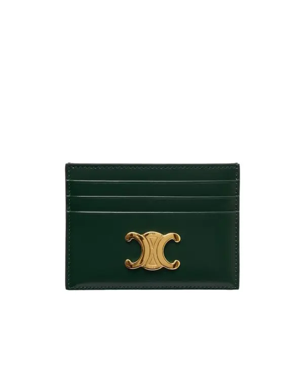 Celine Card Holder Triomphe In Shiny Calfskin