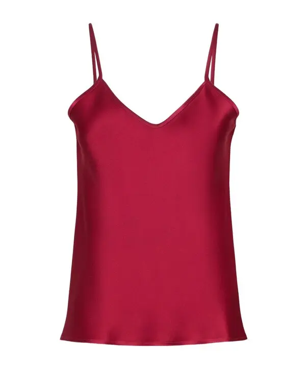 Max Mara Envers Satin Camisole Top Ruby - Ruby Colour
