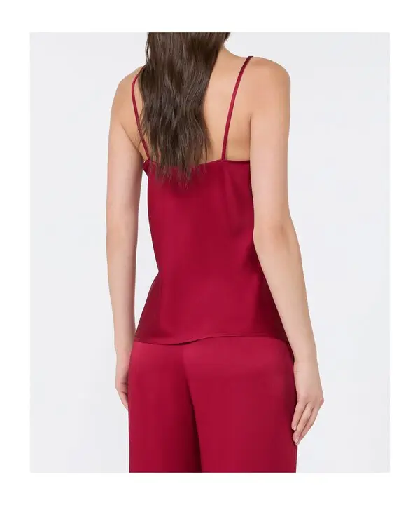 Max Mara Envers Satin Camisole Top Ruby - Ruby Colour