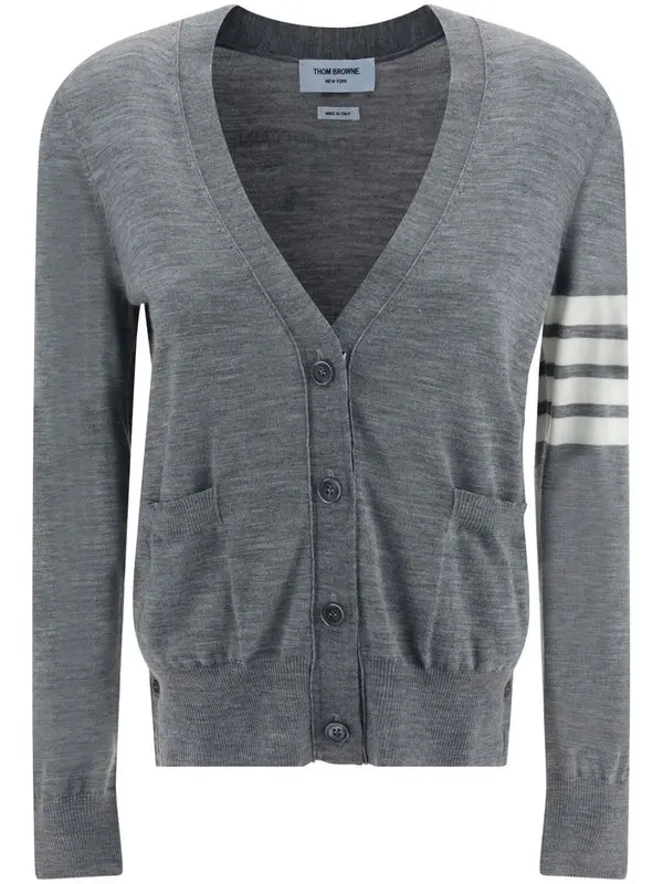 Thom Browne Wool Cardigan - Grey