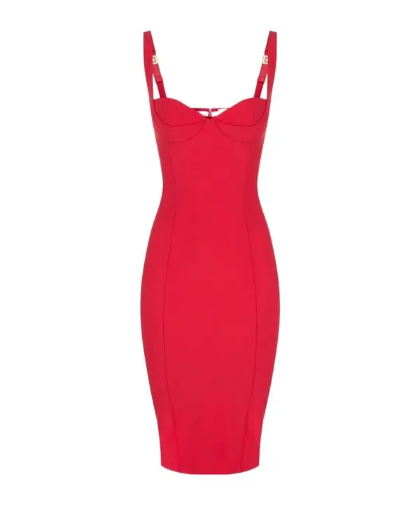 Elisabetta Franchi Technical Fabric Dress - Red