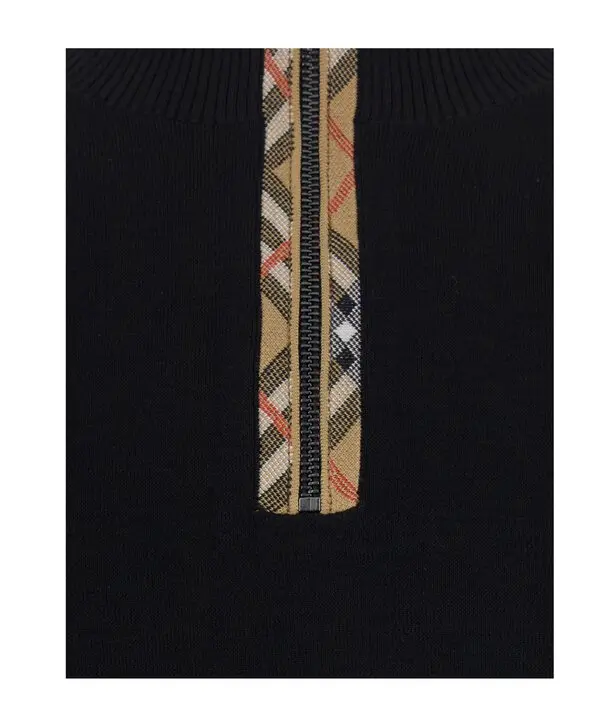 Burberry Half-zip High Collar Knitted Sweater