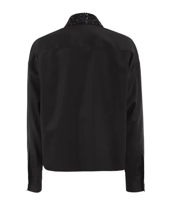Fabiana Filippi Crystal Collar Relaxed Shirt