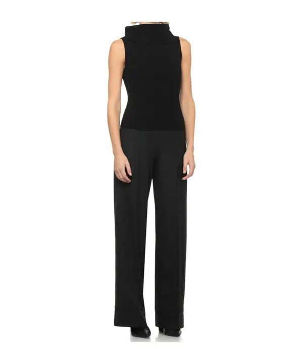 D.exterior Ribbed Sleeveless Knitted Top