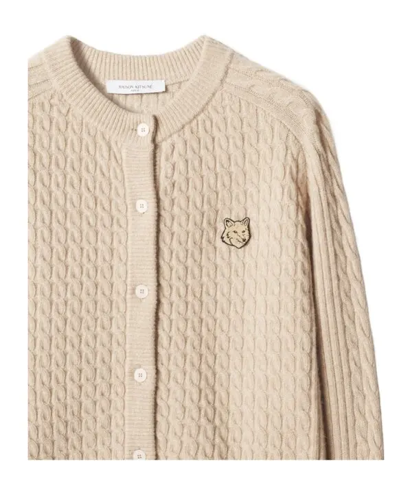 Maison Kitsuné Fox Head Cable Knit Cardigan