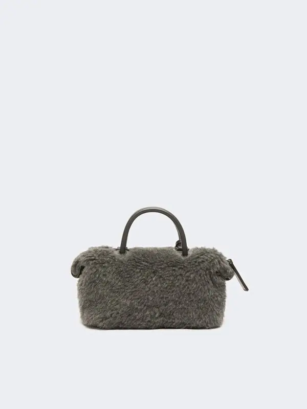Max Mara Small Boston Bag In Wool And Alpaca Teddy