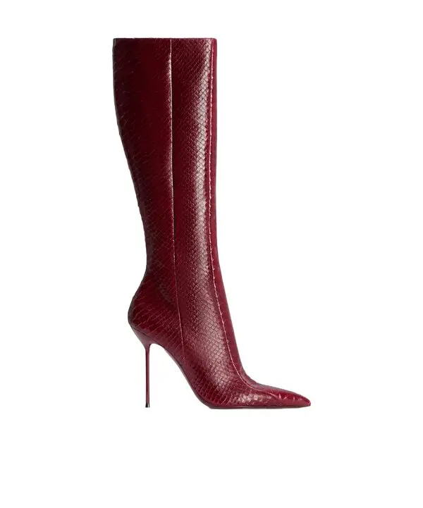 Paris Texas Lidia 105 Embossed Knee-high Boots - Deep Red