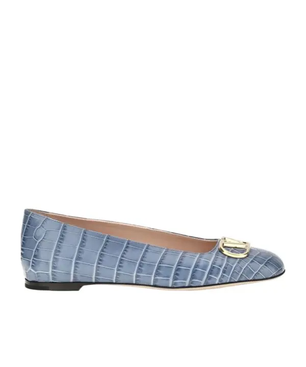 Valentino Garavani Vlogo Signature Embossed Slip-on Ballet Flats - No