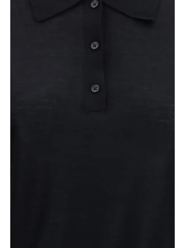 Loulou De Saison Miles Long-sleeve Fine Knit Polo Top