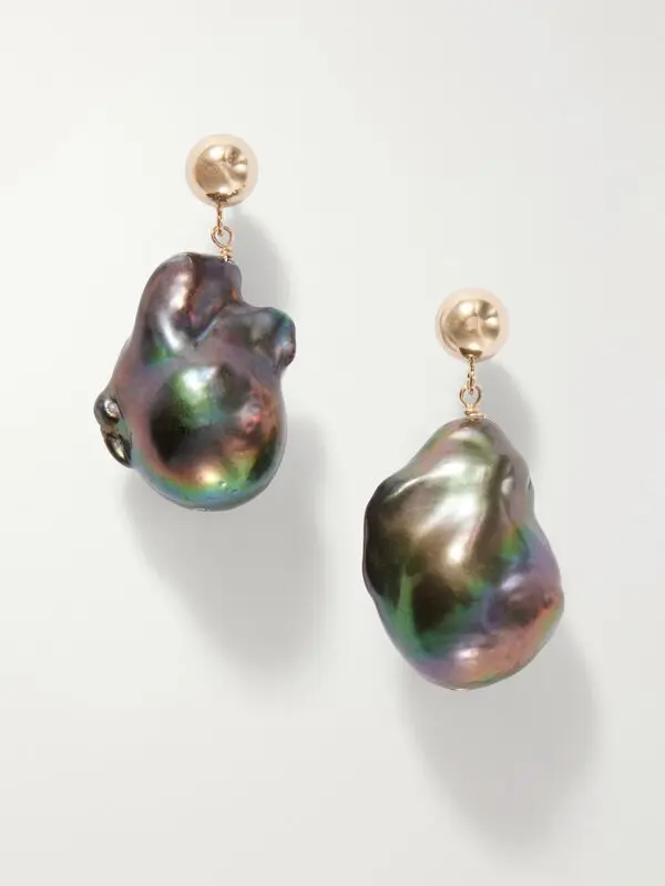 LOREN STEWART Nymph 14-karat Gold And Black Pearls Earrings - Multi