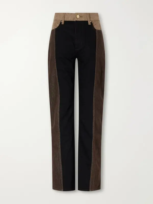 Ossou Jane Paneled High-rise Straight-leg Jeans