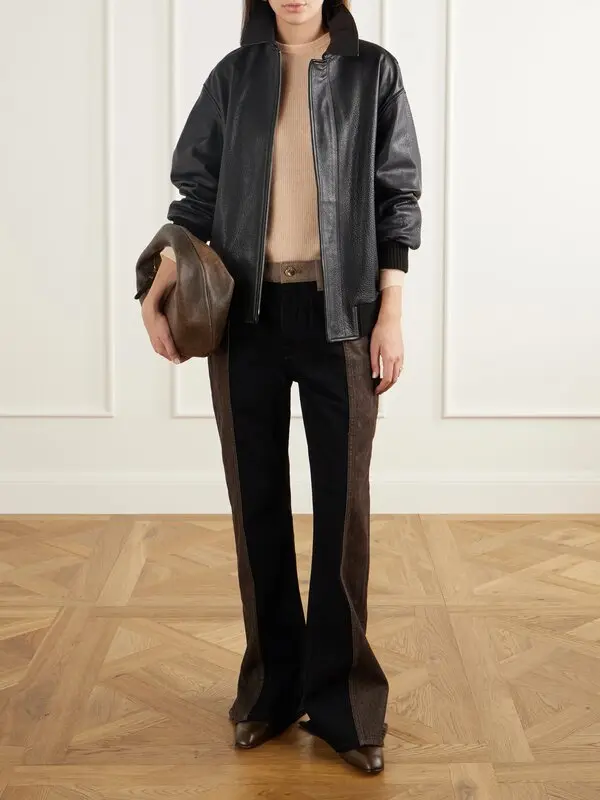Ossou Jane Paneled High-rise Straight-leg Jeans