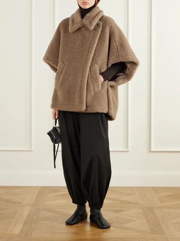 Max Mara Alpaca, Cashmere And Silk-blend Cape