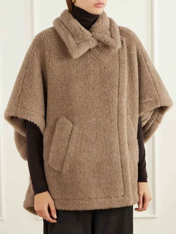 Max Mara Alpaca, Cashmere And Silk-blend Cape