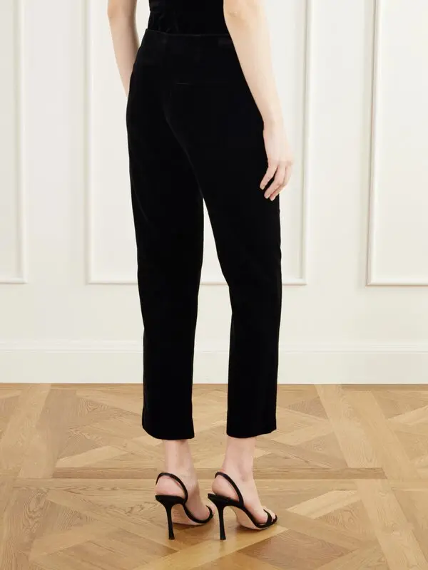 LIBEROWE Lilian Darted Cotton-velvet Slim-fit Pants