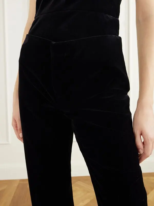 LIBEROWE Lilian Darted Cotton-velvet Slim-fit Pants