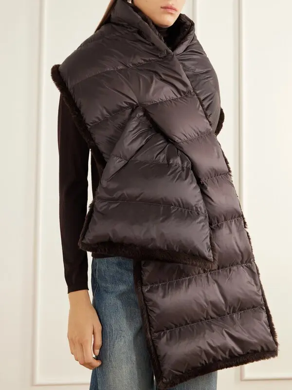 Max Mara Piacere Quilted Shell-trimmed Plush Scarf
