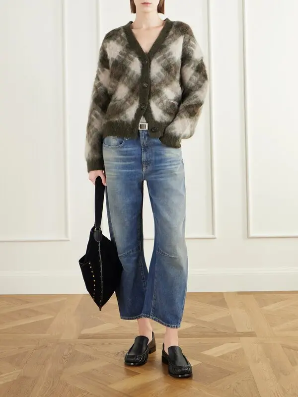 R13 Articulated Knee X-bf Sculpted Mid-rise Barrel-leg Jeans