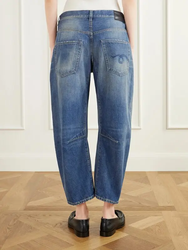 R13 Articulated Knee X-bf Sculpted Mid-rise Barrel-leg Jeans