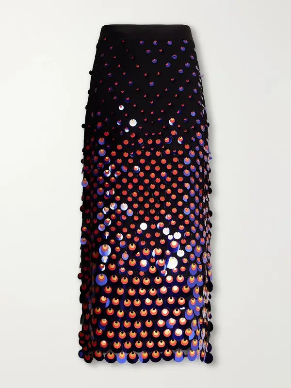 Christopher John Rogers Sequin-embellished Silk-crepon Midi Skirt - Multi
