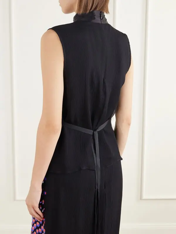 Christopher John Rogers Sequin-embellished Silk-crepon Turtleneck Top