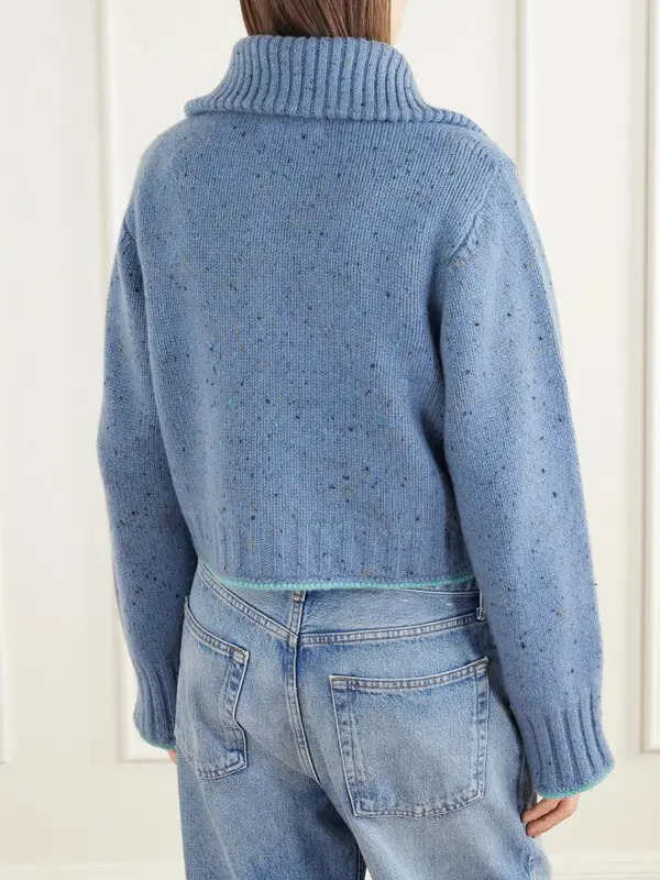 Calle Del Mar Cropped Cashmere Zip-up Cardigan