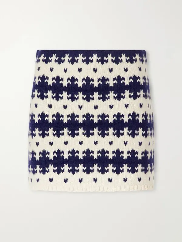 Calle Del Mar Fair Isle Intarsia-knit Cashmere Mini Skirt - Multi