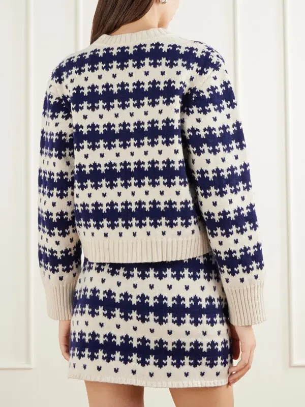 Calle Del Mar Royal Fair Isle Cashmere Cardigan