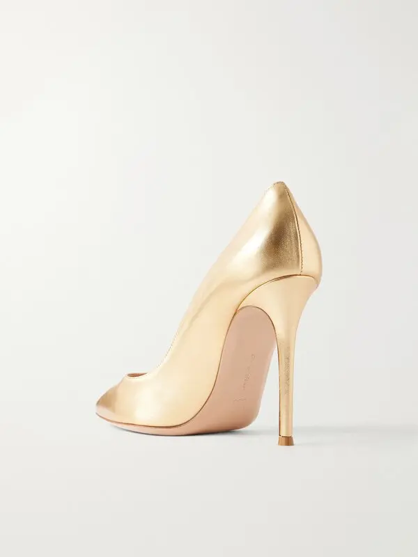 GIANVITO ROSSI 105 Metallic Leather Pumps