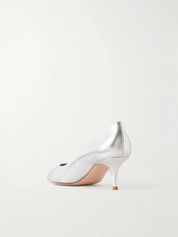 GIANVITO ROSSI 55 Metallic Leather Pumps
