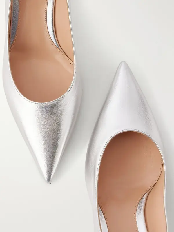 GIANVITO ROSSI 55 Metallic Leather Pumps