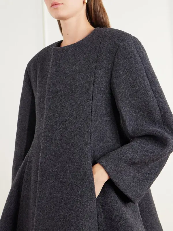 Bottega Veneta Paneled Wool-blend Flannel Coat