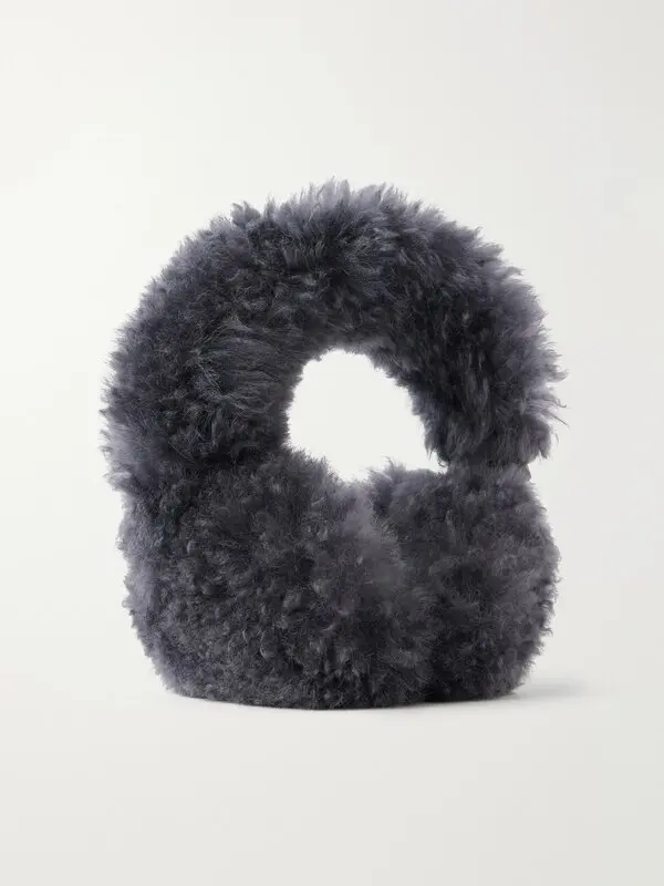 YVES SALOMON Wool-trimmed Shearling Earmuffs - Gray