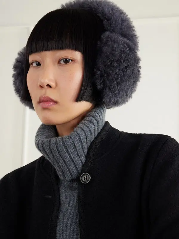 YVES SALOMON Wool-trimmed Shearling Earmuffs