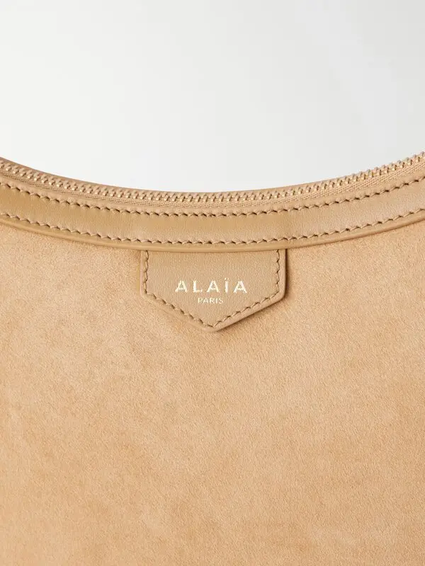 Alaïa Demi Lune Shearling-trimmed Suede Shoulder Bag
