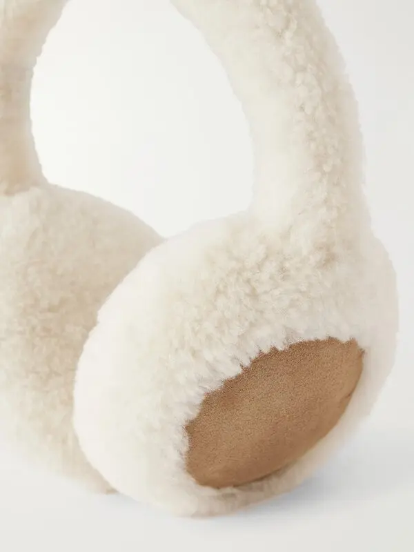 YVES SALOMON Suede-trimmed Shearling Earmuffs