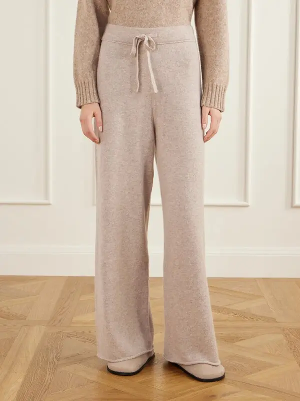 JAMES PERSE Drawstring Cashmere Wide-leg Pants