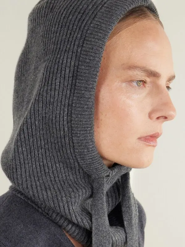 Brunello Cucinelli Drawstring Ribbed Cashmere Snood