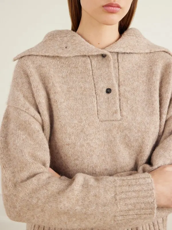JAMES PERSE Alpaca-blend Polo Sweater