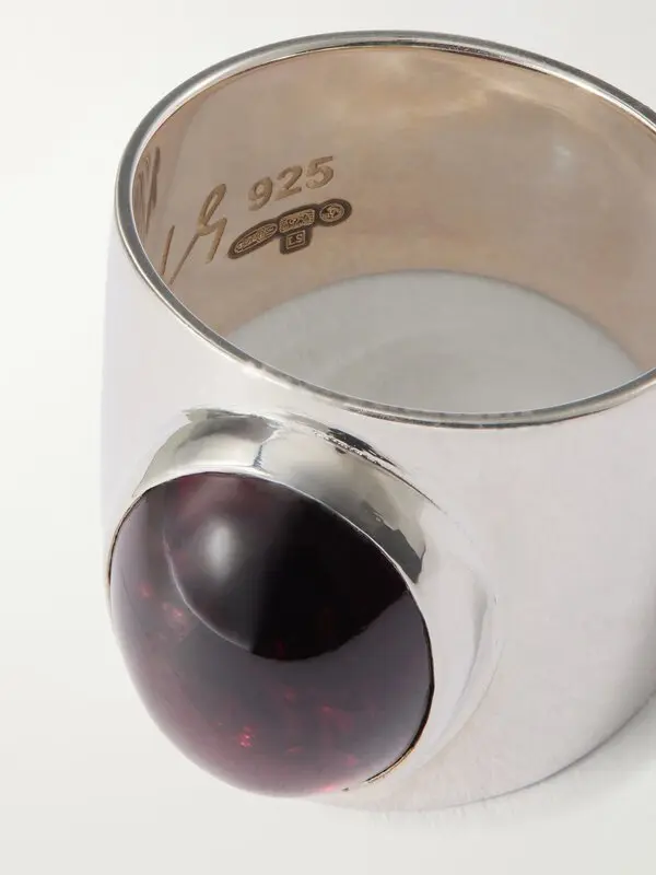 LOREN STEWART Garbo Sterling Garnet Ring
