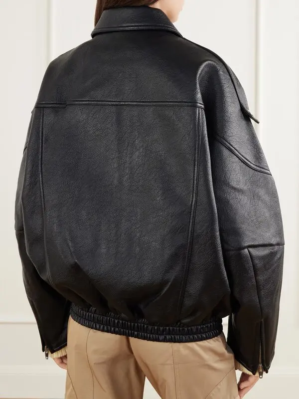 THE FRANKIE SHOP Hudson Glossed Biker Jacket - Black
