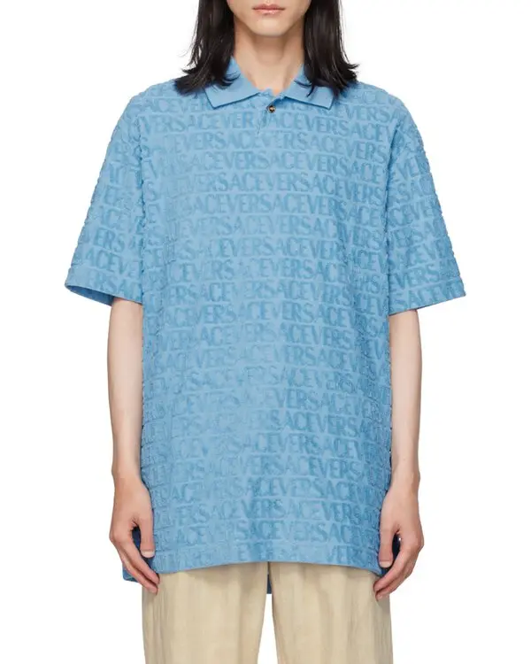 Versace Cotton Jacquard Polo Shirt